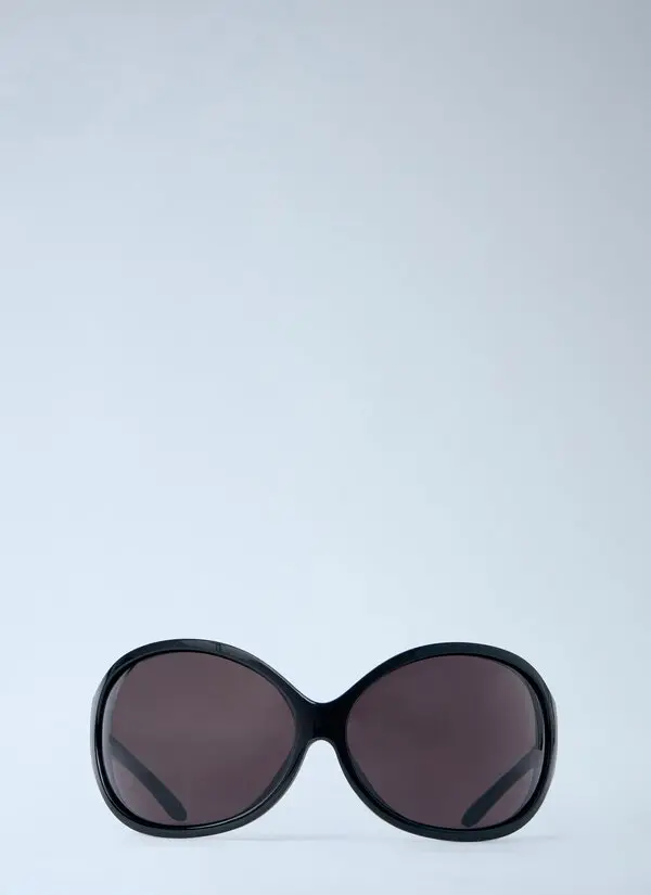 Balenciaga Oversized Oval Sunglasses - Black