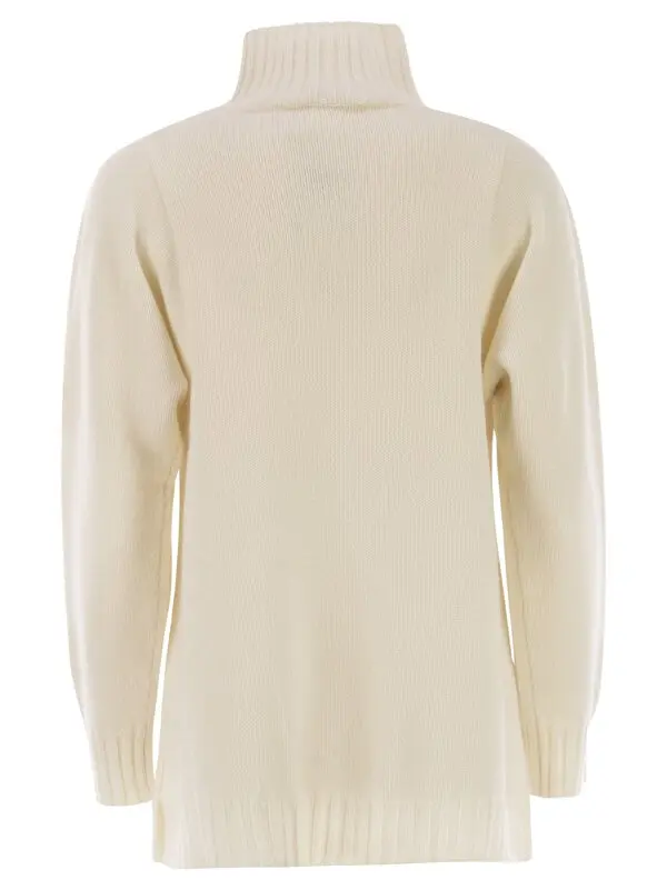 Max Mara Oversized Cashmere Turtleneck - White