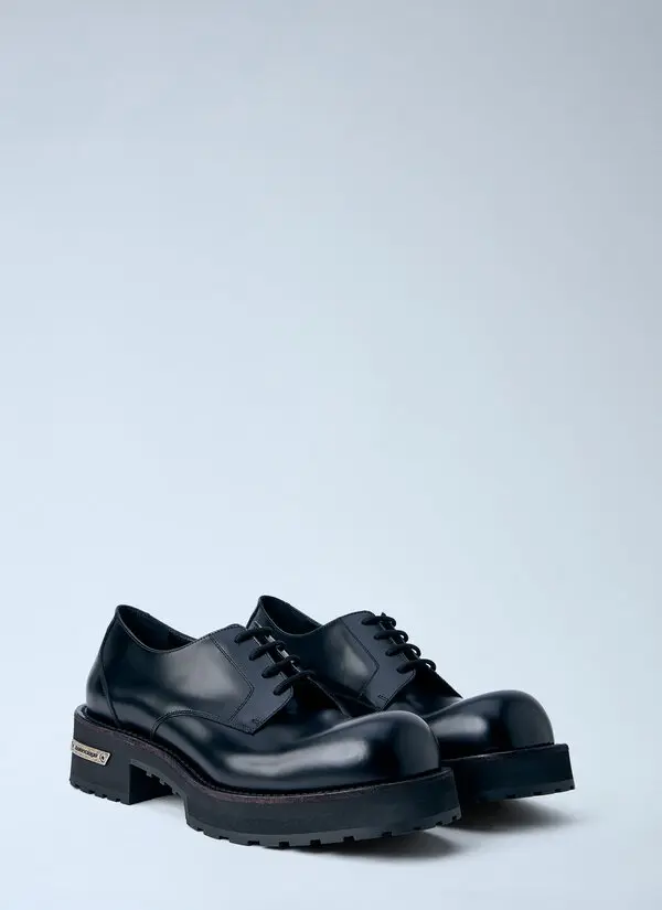 Balenciaga Derby Shoes In Polished Leather With Chunky Lug Sole