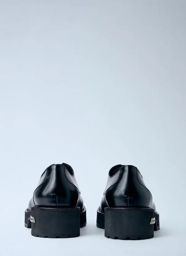 Balenciaga Derby Shoes In Polished Leather With Chunky Lug Sole