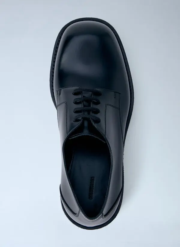 Balenciaga Derby Shoes In Polished Leather With Chunky Lug Sole