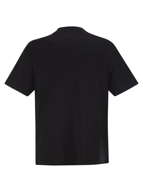 Brunello Cucinelli Cotton Jersey Crew Neck T-shirt With Print - Black