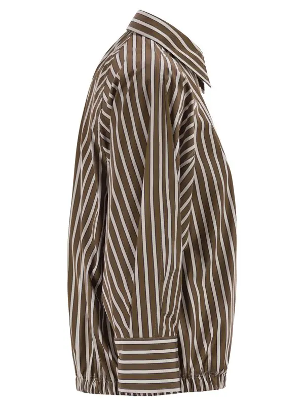 Brunello Cucinelli Striped Cotton Shirt With Elasticated Hem - Multicolor