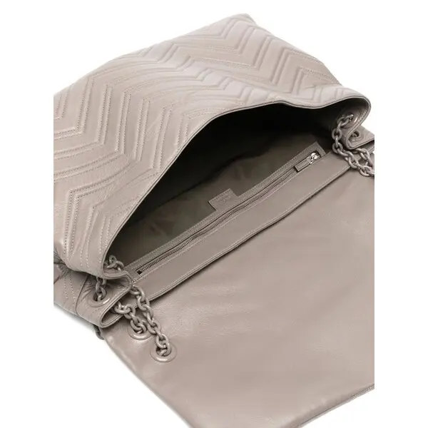 Gucci Grey Chevron Pattern Leather Shoulder Bag