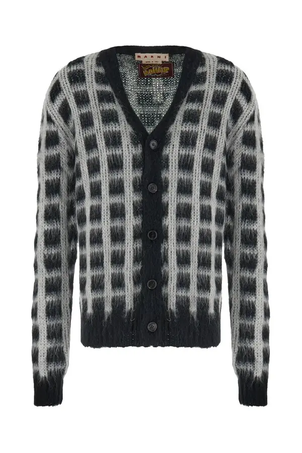 Marni Checked Knit Cardigan