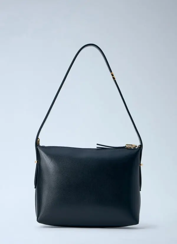 TOTEME Bevel Leather Wristlet Handbag - Black