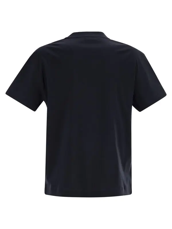 Brunello Cucinelli Cotton Jersey T-shirt With Embellished Pocket - Blue