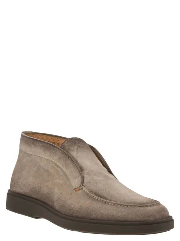 Santoni Suede Leather Desert Boots