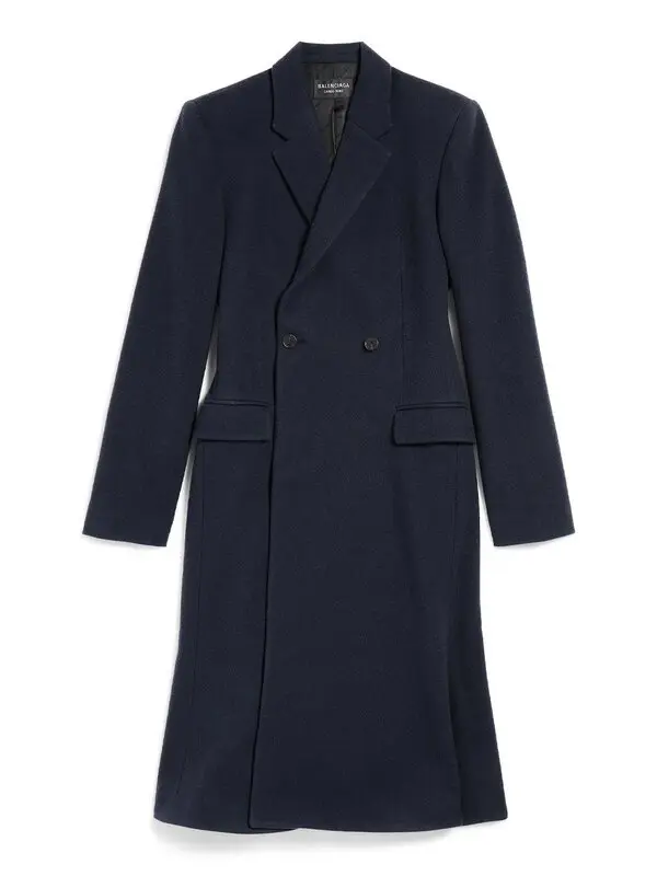 Balenciaga Godet Brushed Wool Midi Coat