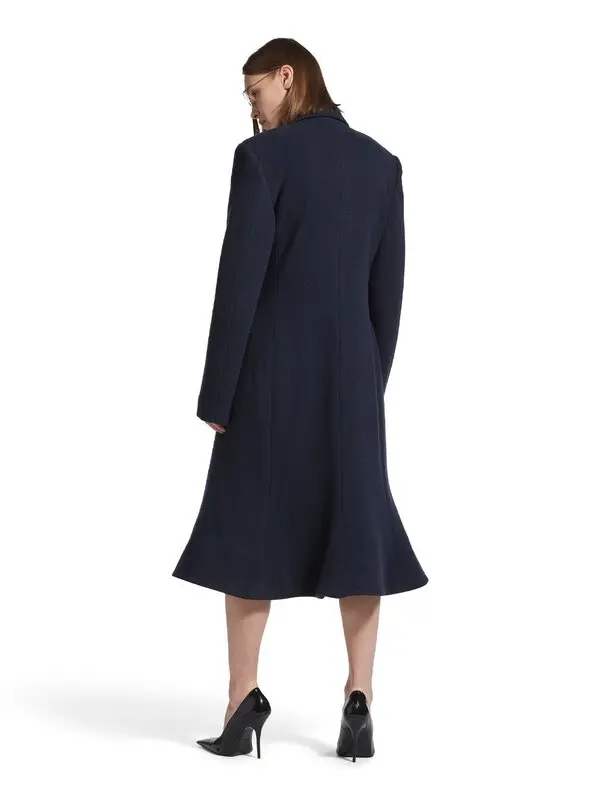 Balenciaga Godet Brushed Wool Midi Coat