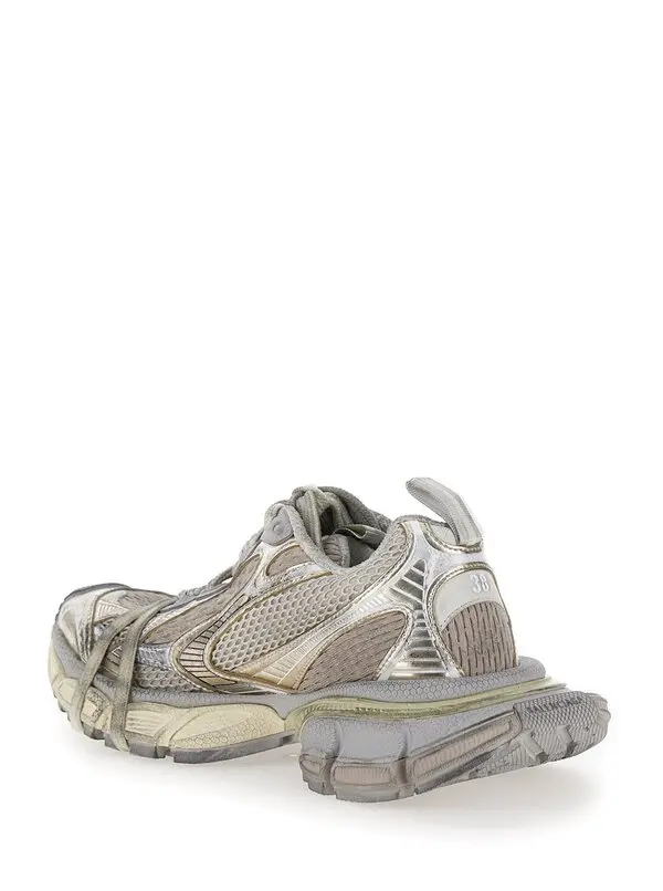 Balenciaga 3xl' Tech Fabric Sneakers With Logo Detail - Silver