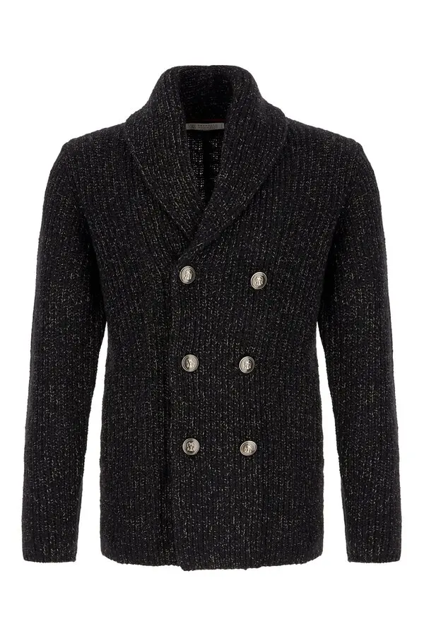 Brunello Cucinelli Double-breasted Shawl Collar Knitwear
