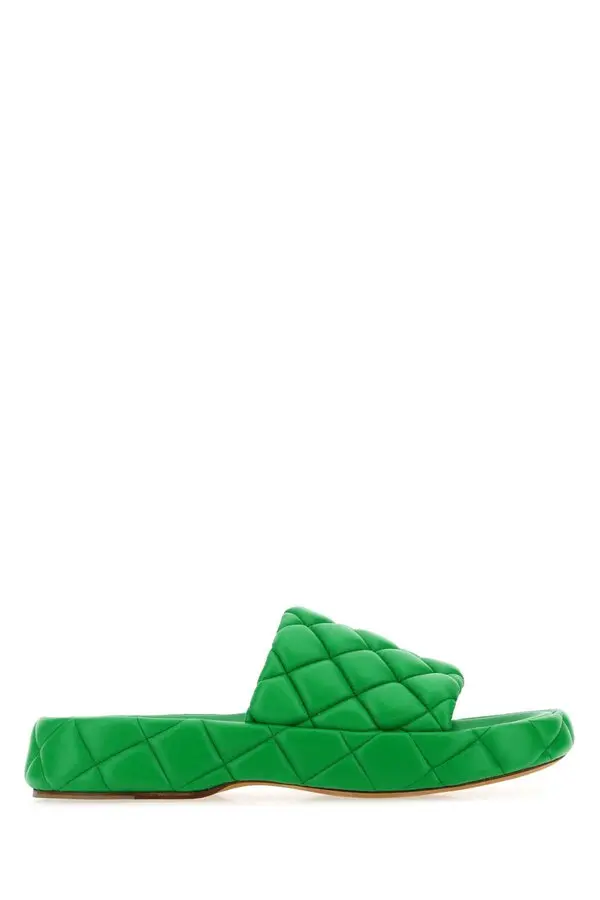Bottega Veneta Padded Leather Sandals - Green