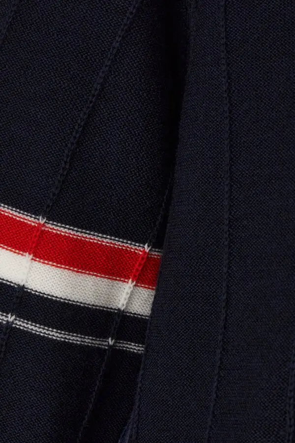 Thom Browne Ribbed Cardigan With Striped Detailing