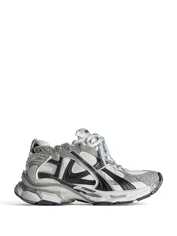 Balenciaga Runner Sneakers In Nylon And Suede-like Fabric - Gray