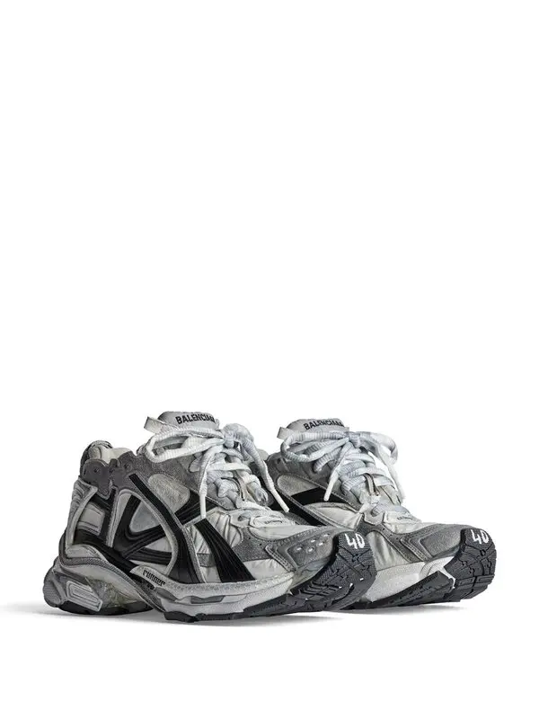 Balenciaga Runner Sneakers In Nylon And Suede-like Fabric - Gray