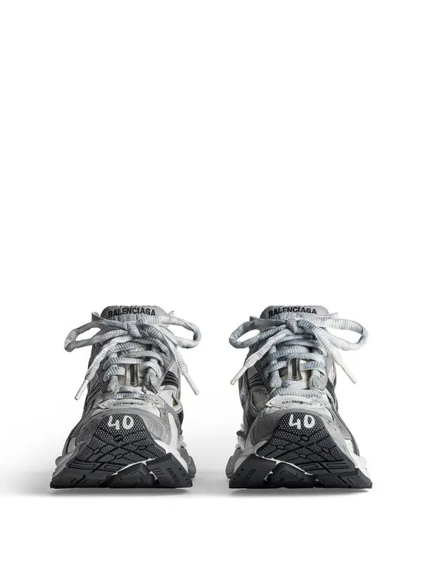 Balenciaga Runner Sneakers In Nylon And Suede-like Fabric - Gray
