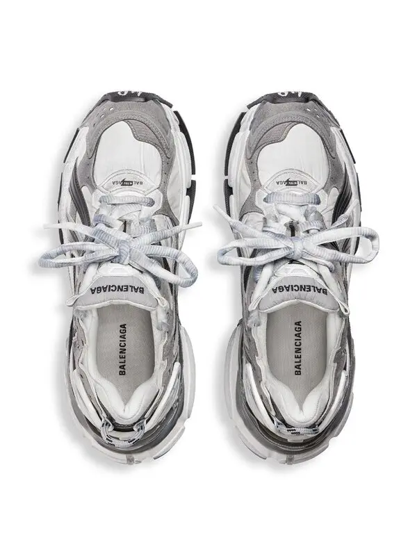 Balenciaga Runner Sneakers In Nylon And Suede-like Fabric - Gray
