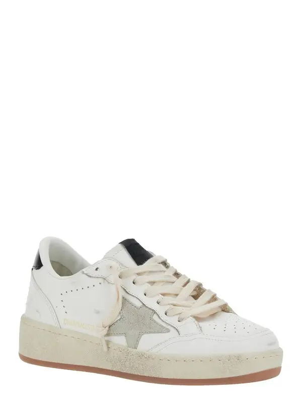 GOLDEN GOOSE Ballstar 2" Low Top Sneakers With Star Patch And Contrast Heel