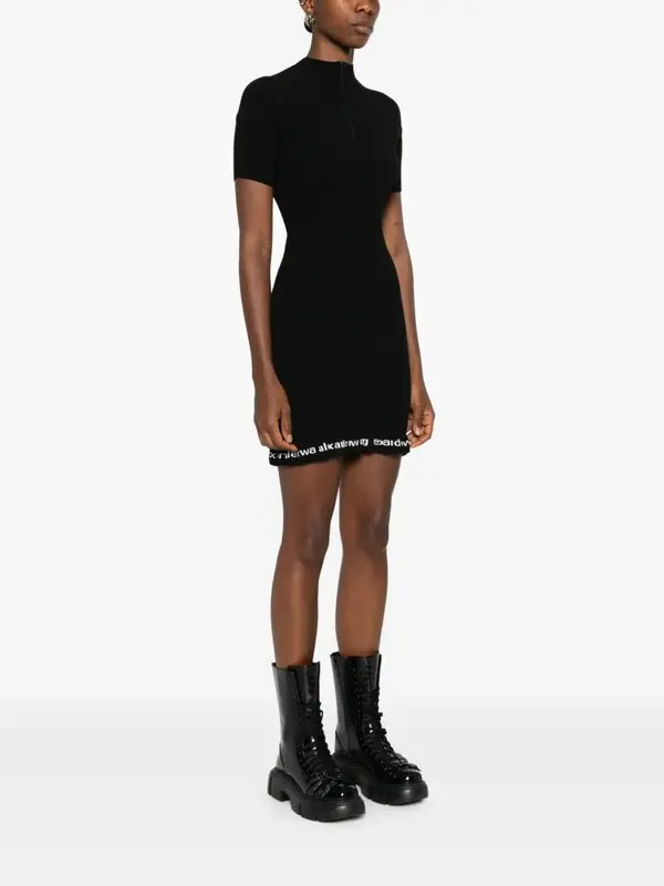Alexander Wang Ribbed Short-sleeve Fitted Dress