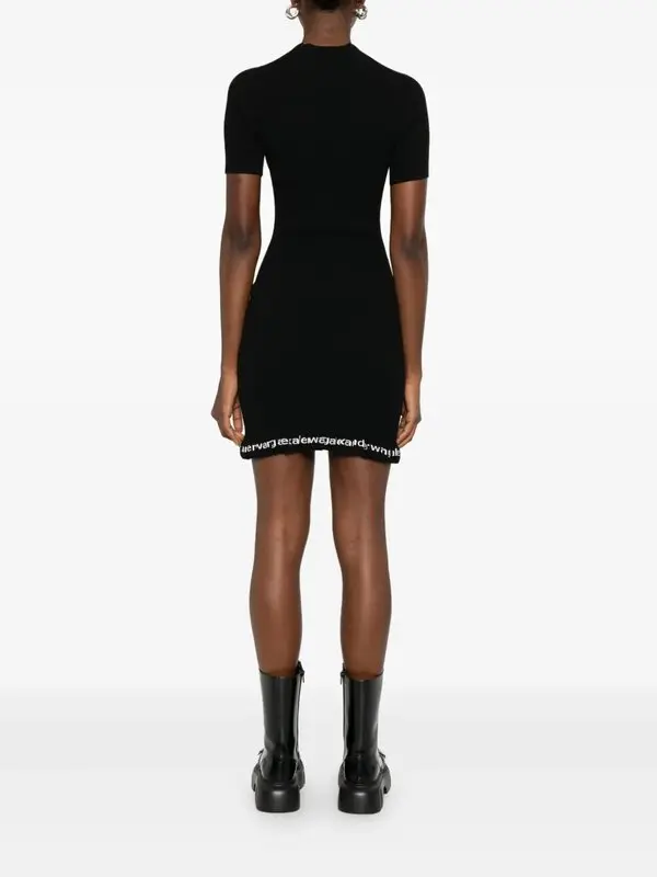 Alexander Wang Ribbed Short-sleeve Fitted Dress