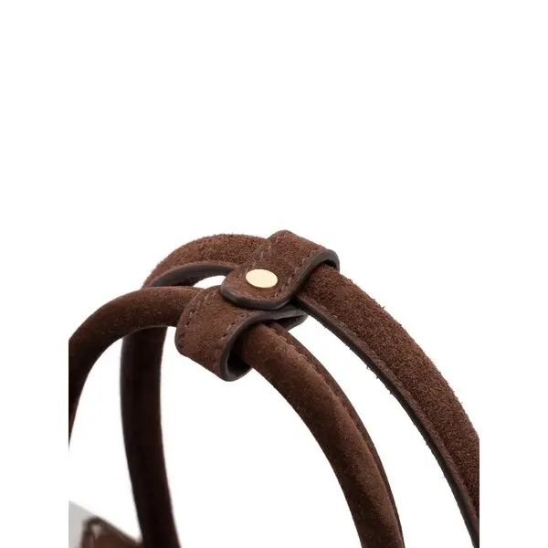 Miu Miu Suede Top Handle Bag With Embossed Logo