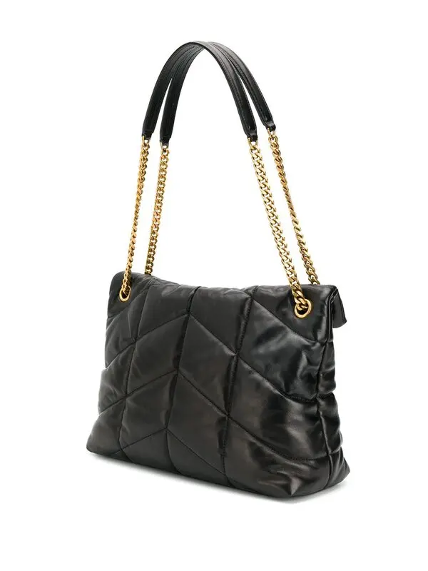 Saint Laurent Loulou Puffer Medium Bag In Nappa Leather - Black