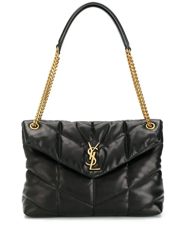 Saint Laurent Loulou Puffer Medium Bag In Nappa Leather - Black