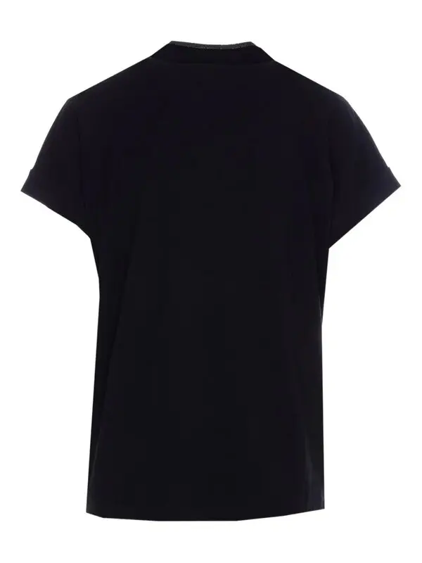 Brunello Cucinelli Monili Trim V-neck Cotton T-shirt - Black