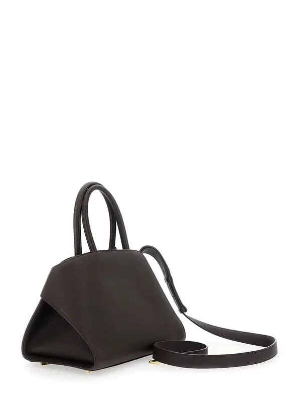 FERRAGAMO Leather Shoulder Bag With Gancini Buckles - Multicolor