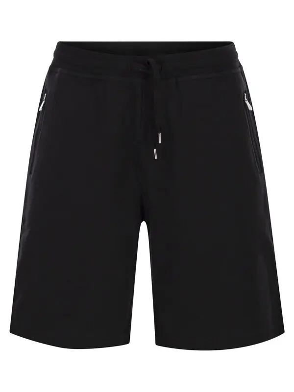 Brunello Cucinelli Techno Cotton Fleece Bermuda Shorts - Black