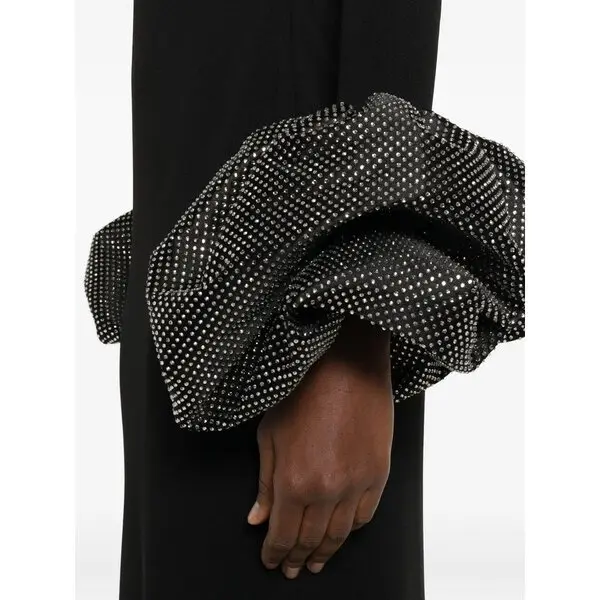 Solace London High Neck Embellished Sleeve Evening Dress