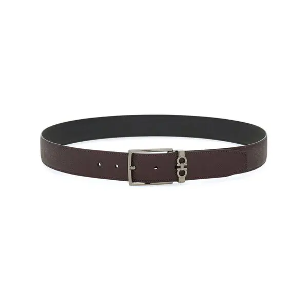 FERRAGAMO Reversible Gancini Buckle Belt - Brown