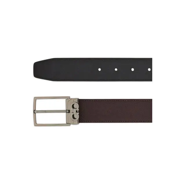 FERRAGAMO Reversible Gancini Buckle Belt - Brown