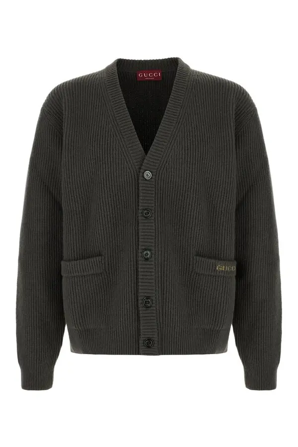 Gucci Ribbed Knit Cardigan With Pockets - Multicolor
