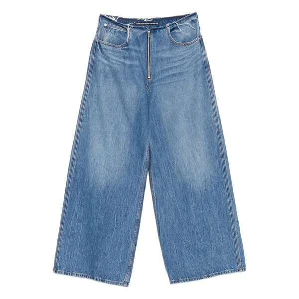 Alexander Wang Wide-leg Zip-front Jeans - Blue