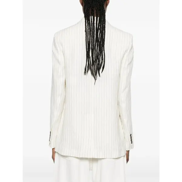 Max Mara Vertical Stripe Linen Blend Blazer
