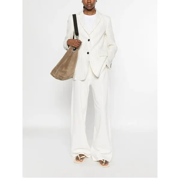 Max Mara Vertical Stripe Linen Blend Blazer