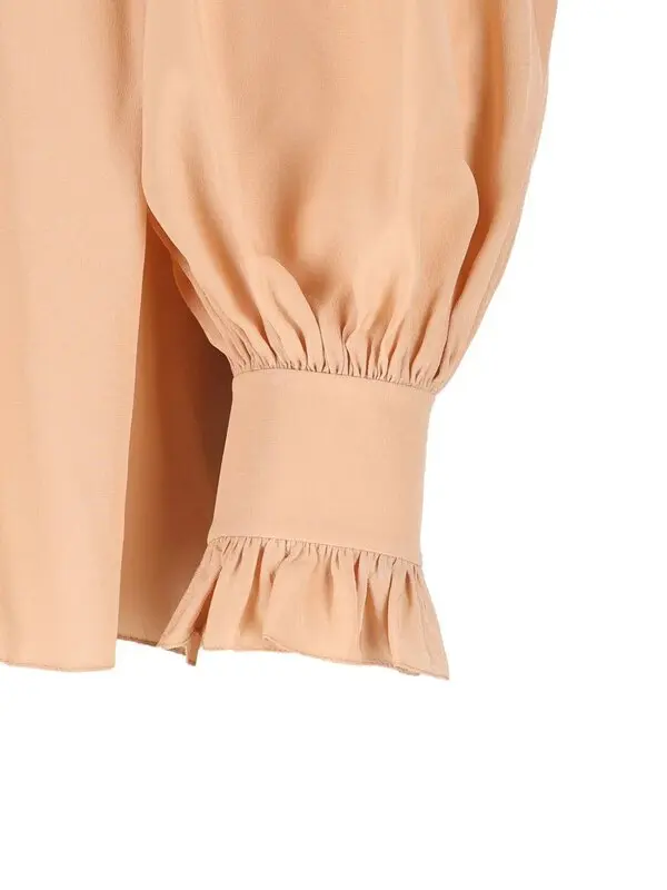 Chloé Oversized Crêpe De Chine Ruffle Top - Multicolor