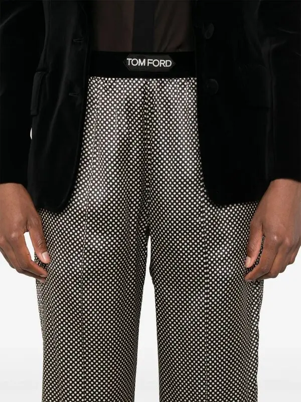 TOM FORD Polka Dot Signature Silk Pajama Pants - Multicolor