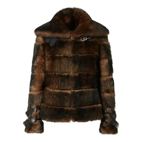 Fendi Faux Fur & Shearling Jacket - Brown