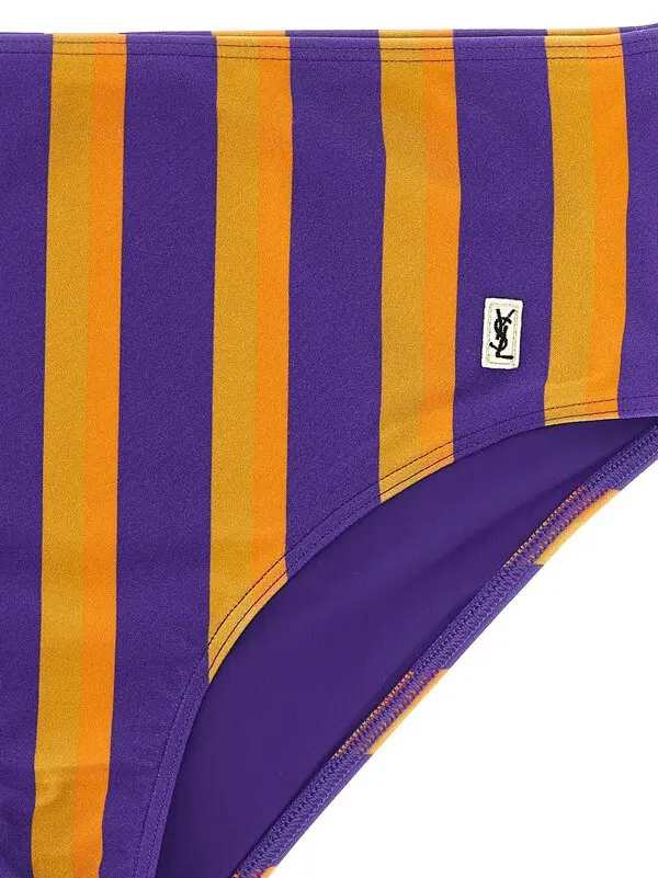 Saint Laurent Striped Bikini Bottoms - Multicolor