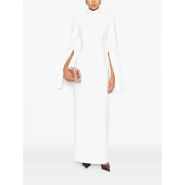 Solace London Off Funnel Neck Long Sleeve Maxi Dress