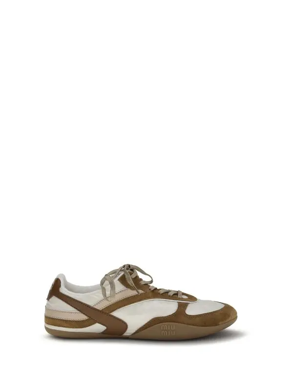 Miu Miu Paneled Lace-up Gymnasium Sneakers - Multicolor