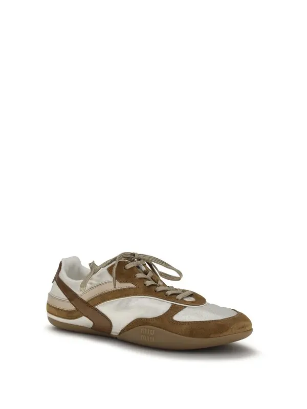 Miu Miu Paneled Lace-up Gymnasium Sneakers - Multicolor