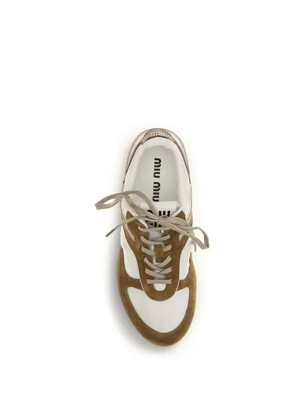 Miu Miu Paneled Lace-up Gymnasium Sneakers - Multicolor