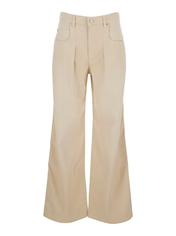 Isabel Marant Étoile Rodayna Wide Leg Beige Denim Jeans - Multicolor