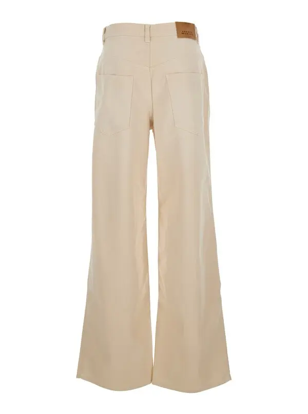 Isabel Marant Étoile Rodayna Wide Leg Beige Denim Jeans - Multicolor