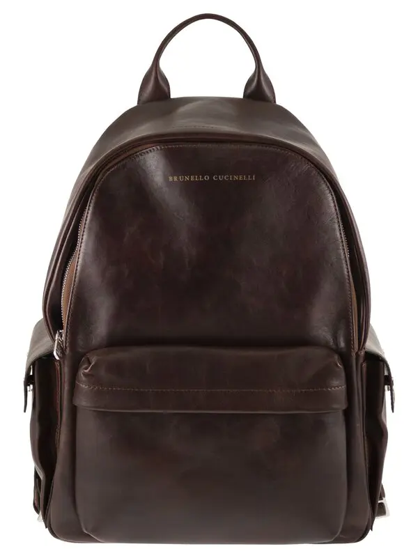 Brunello Cucinelli Calfskin Travel Backpack - Red