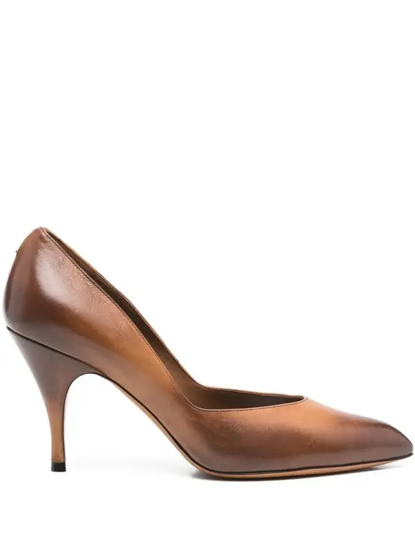 Miu Miu Ayers Leather Pumps - Brown